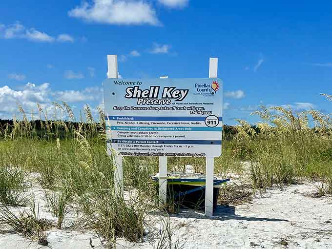The sign promises paradise, and unlike most signs in Florida, this one actually delivers on that promise without any fine print.