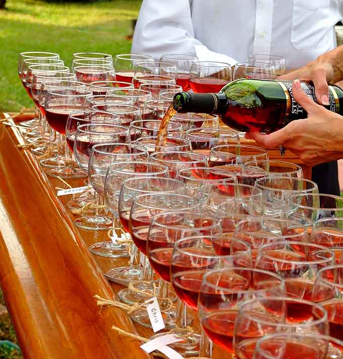 A proper wine flight at Strong Tower lets you explore multiple flavors without committing to just one favorite.