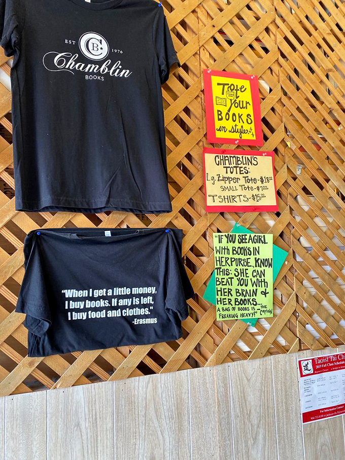 When I get money, I buy books &ndash; Chamblin's merchandise speaks the universal truth of book lovers everywhere.