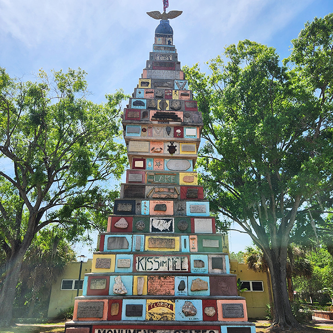 The pyramid structure wasn't chosen by accident – it's designed to stand strong and tall, just like the united America it represents.