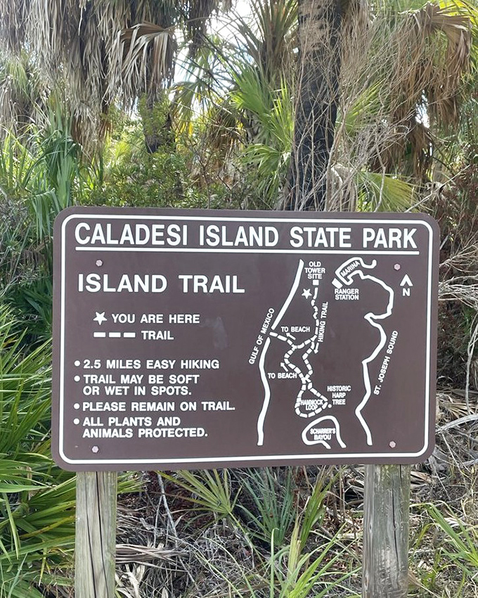 "You are here" &ndash; possibly the most reassuring words when surrounded by 2.5 miles of pristine Florida wilderness trails.