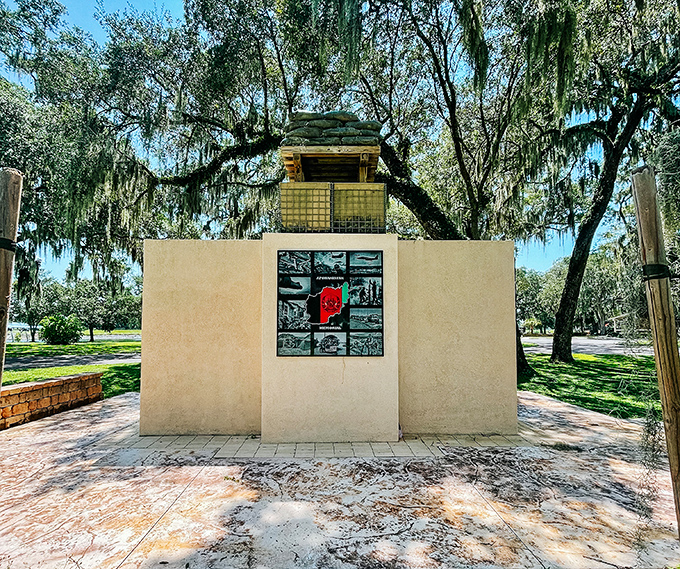 Veterans Memorial Park: A solemn tribute nestled among shade trees, honoring sacrifices with quiet dignity that speaks volumes.