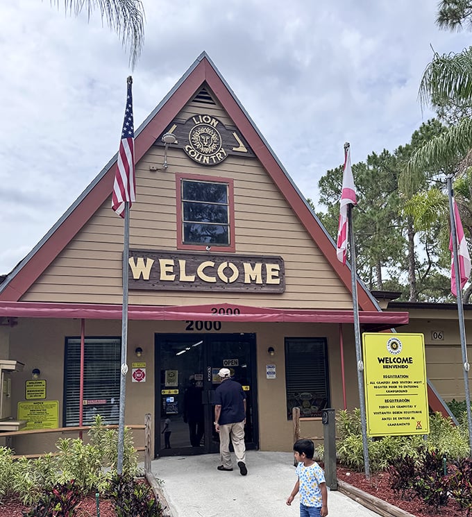 Welcome headquarters where your safari journey begins &ndash; just follow the flags to embark on your Florida wildlife adventure.