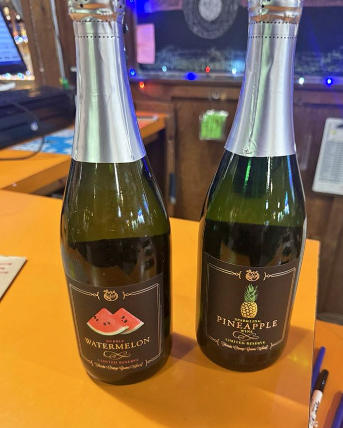 Watermelon and Pineapple Wine: Elegant bottles of sparkling fruit wines that capture summer's essence &ndash; like biting into fresh fruit but with celebratory bubbles.