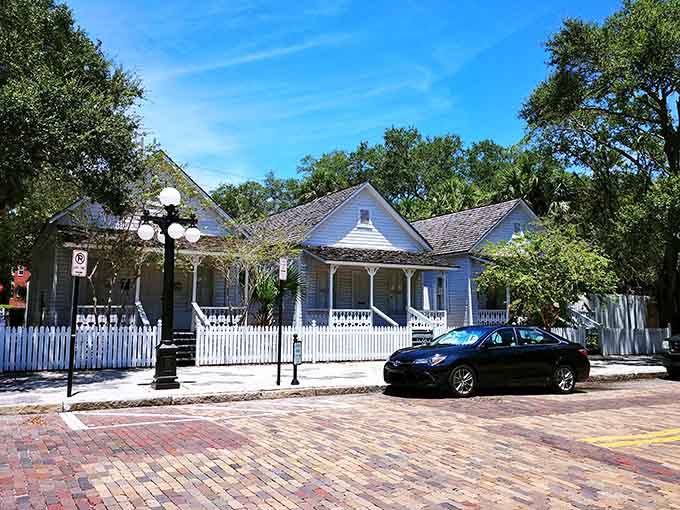 These restored worker casitas with their cheerful paint and white picket fences prove that modest homes can have enormous historical significance and undeniable charm.