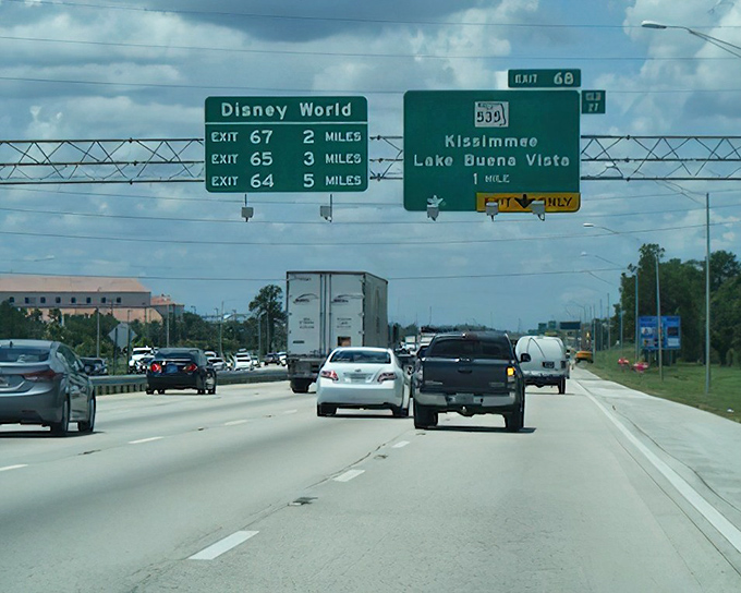 Interstate signs pointing to Disney World &ndash; just miles from where phantom hitchhikers and mysterious fog have been reported by bewildered drivers.