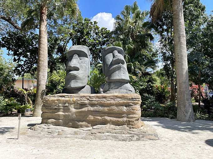 These stoic stone sentinels stand guard like botanical bouncers, silently judging whether your selfie game is strong enough.
