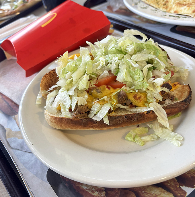 This isn't your standard McDonald's fare – a loaded sub sandwich bursting with toppings shows off the kitchen's expanded capabilities.