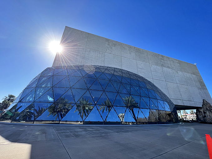 Sunlight plays across the geometric glass dome of The Dali, creating ever-changing patterns as unique as the masterpieces housed inside.
