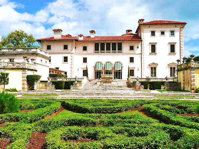 The stunning gardens of Vizcaya Museum blend Italian design principles with tropical Florida plantings for a unique Mediterranean experience.