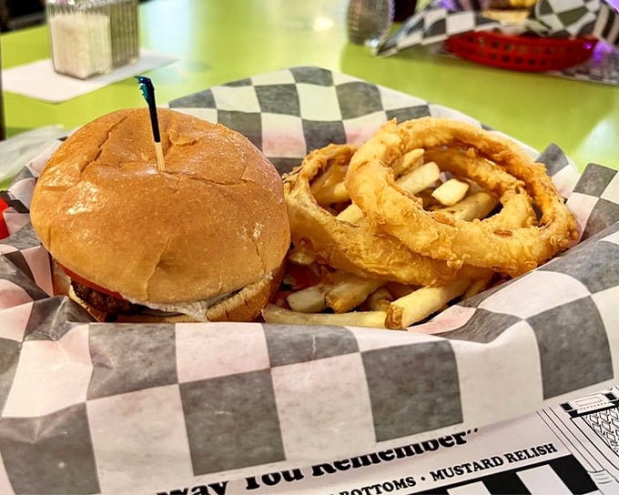 A classic burger with onion rings that could double as jewelry &ndash; simple food done extraordinarily well.