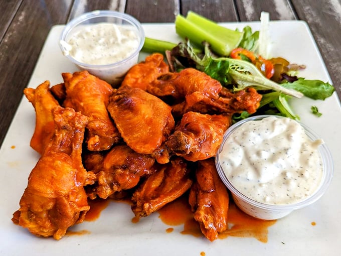 Chicken Wings: These aren't just wings &ndash; they're flavor bombs with the perfect crisp-to-juicy ratio that'll make you reconsider your loyalty to your hometown sports bar.