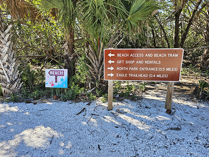 Nature's own GPS system &ndash; wooden signs pointing the way to adventures that don't require downloading any apps.