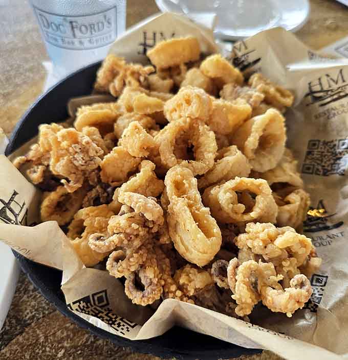 Fried calamari done right means tender rings with a crispy coating that stays crunchy, not rubbery circles of regret.