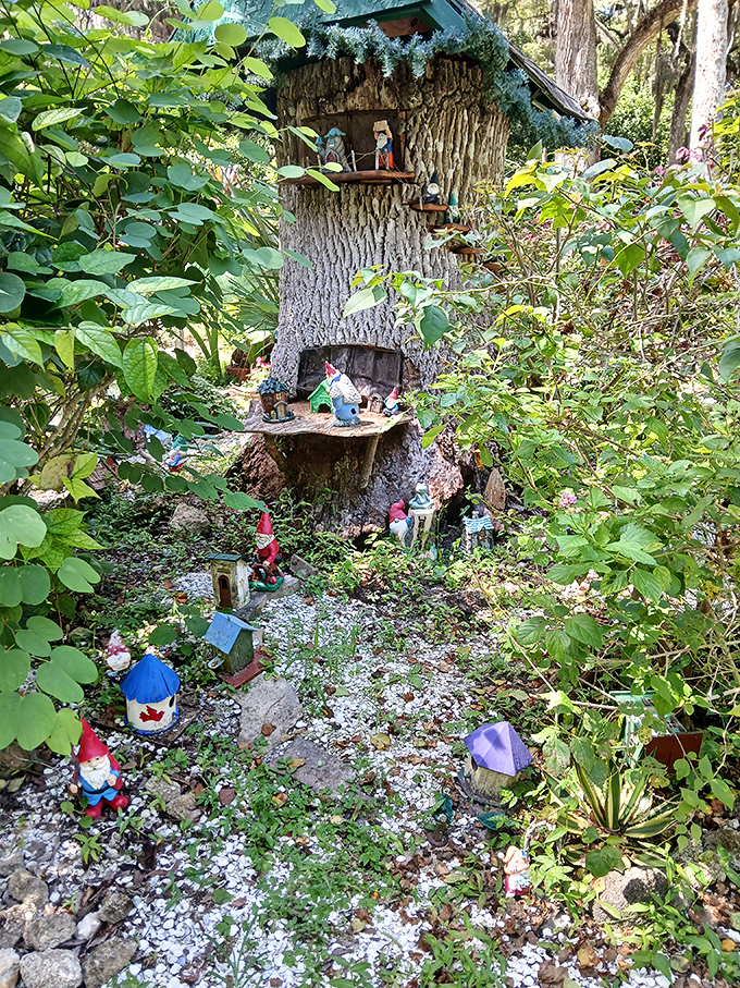 A fairy garden scene so detailed you'll want to get down on your hands and knees to appreciate it, which is exactly what you should do, fire ants permitting.