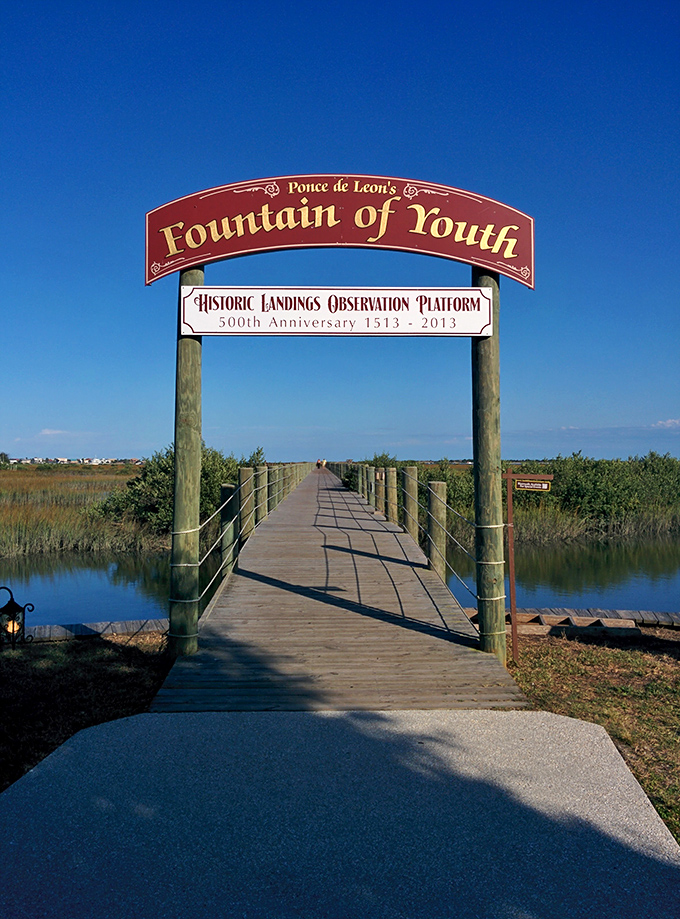 This peaceful boardwalk marks the exact spot where European settlers first stepped onto what would become American soil.