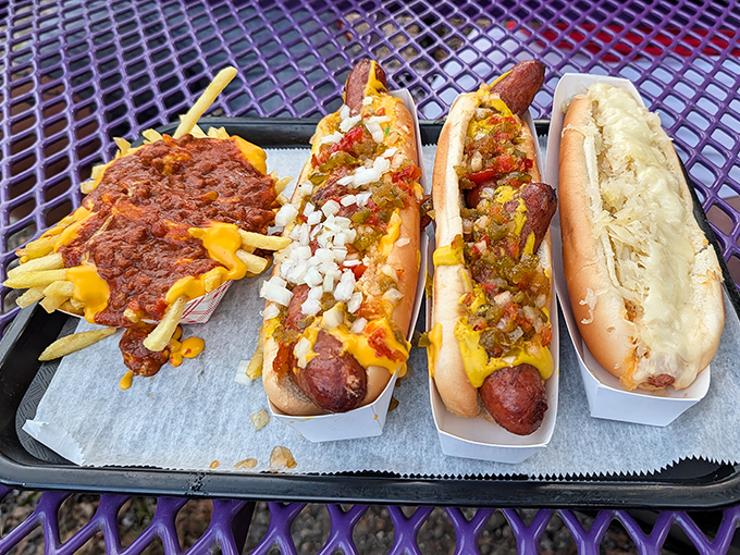 The Gator Dog isn't just cleverly named &ndash; it's a true Florida experience that pairs perfectly with the Spanish moss outside.