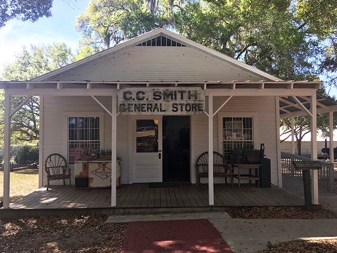 The C.C. Smith General Store's weathered porch invites visitors to imagine a time when shopping meant community connection.