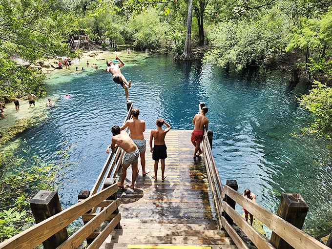 The anticipation builds as visitors prepare for that perfect jump – part courage, part childlike joy, all unforgettable.