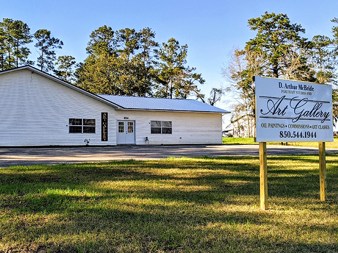 The D. Arthur McBride Gallery's unassuming exterior belies the explosion of creativity within, where North Florida's beauty finds artistic expression.
