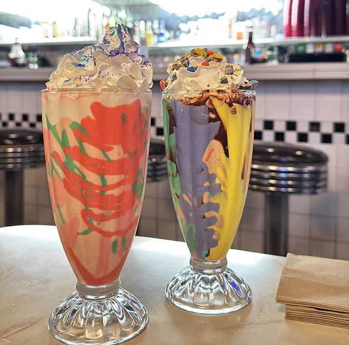 These hand-spun milkshakes aren't just drinks, they're edible art &ndash; so thick your straw stands at attention while you contemplate which colorful masterpiece to tackle first.