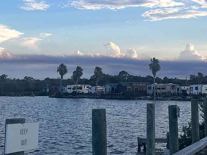 Palm trees frame the waterfront view, offering that classic Florida scenery that never gets old no matter how many times you see it.