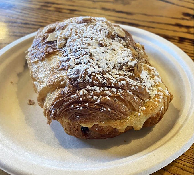 The almond chocolate croissant: because sometimes you need both almond cream and chocolate in your life simultaneously.