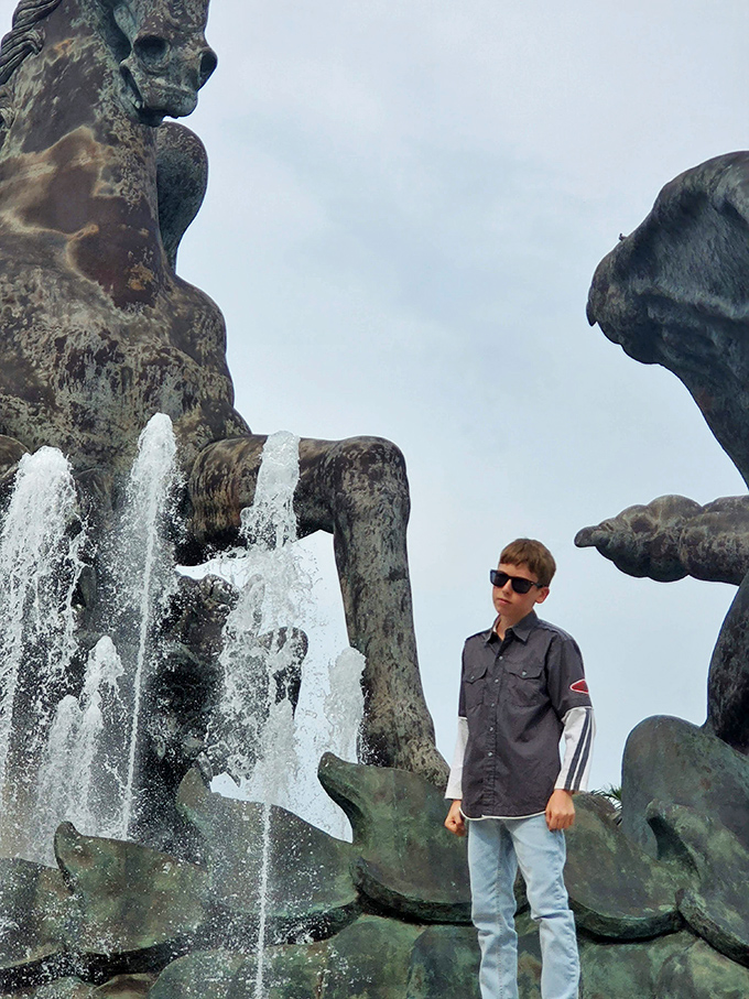 A visitor gains perspective on just how massive this mythological marvel truly is. That's not a statue&mdash;it's a steel skyscraper with wings!