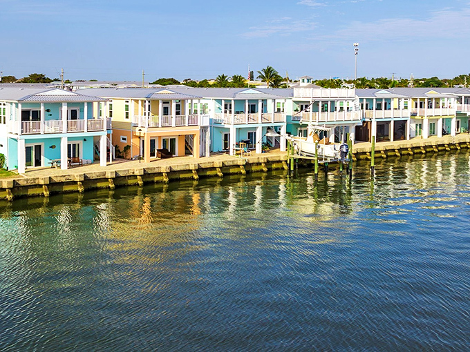 Pastel-perfect waterfront living that makes you wonder if you should have majored in "coastal cottage design" instead of whatever sensible career you chose.