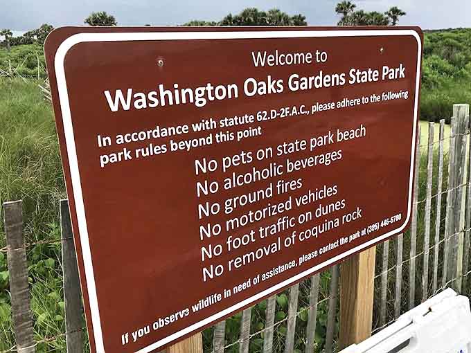 The sign says "no pets," but doesn't mention the wild joy that awaits beyond &ndash; Mother Nature doesn't need leash laws!