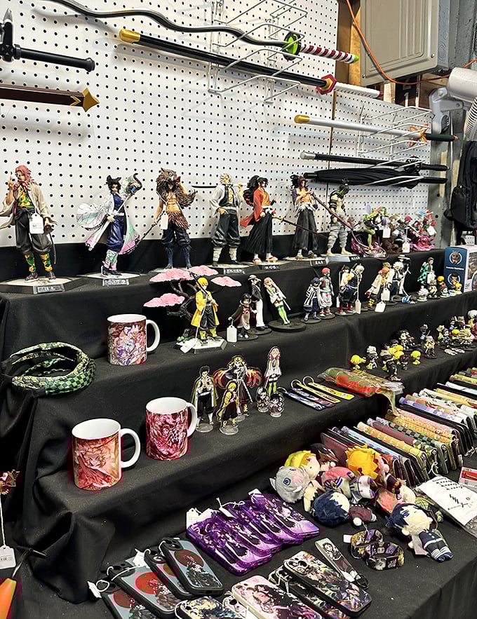 For the anime enthusiast or collector, this booth is nirvana &ndash; figurines, mugs, and memorabilia from favorite series arranged with loving precision.