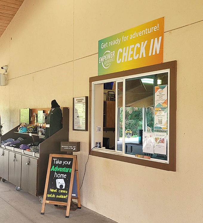 Adventure begins at check-in, where the only thing more reassuring than the safety briefing is knowing someone else already survived to buy that "I Did It!" t-shirt.