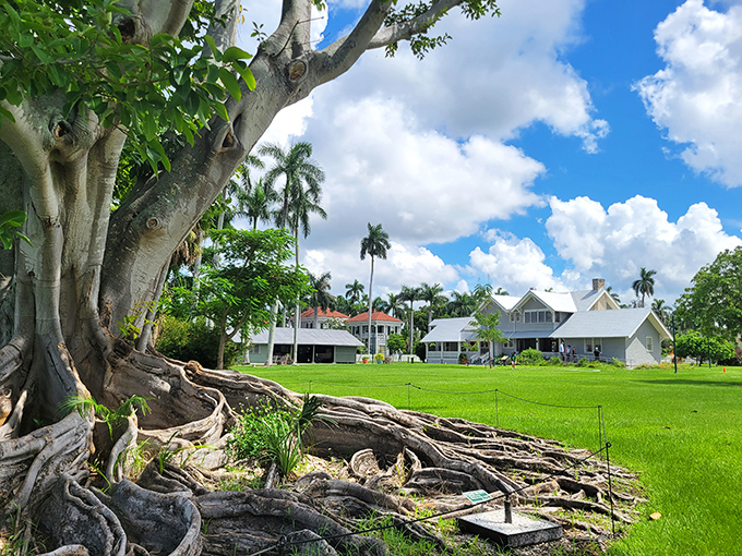 Lush grounds meet waterfront vistas at the estate, where two industrial titans once fished and dreamed up the future.