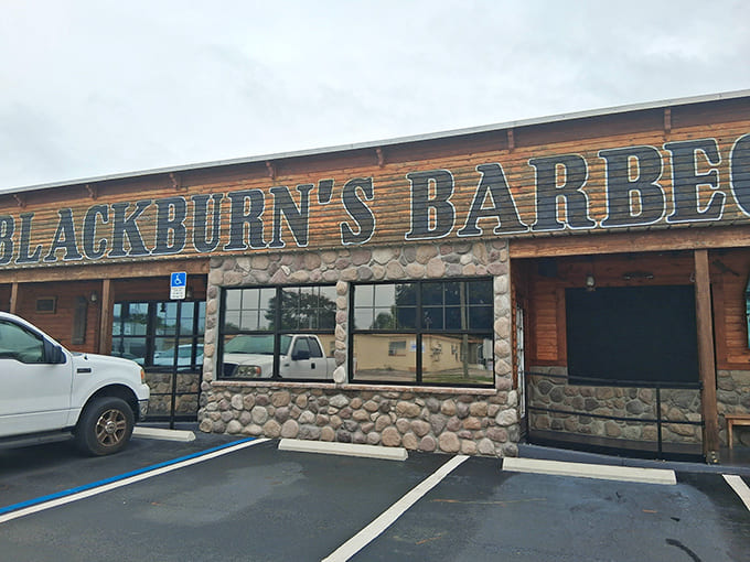 Blackburn's stone facade hints at the solid, time-tested barbecue traditions being honored inside these walls.