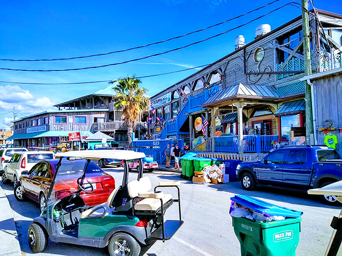 The vintage architecture in Cedar Key creates the perfect atmosphere for hunting antiques in this charming Florida town.