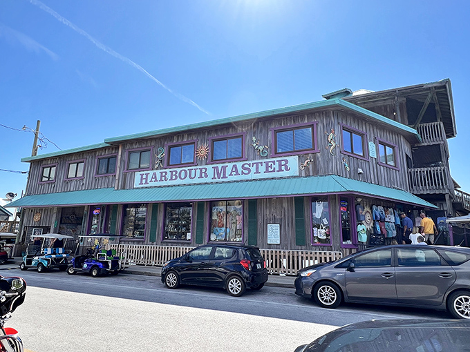 The Harbour Master building in Cedar Key houses shops selling nautical antiques and coastal treasures in this laid-back island community.