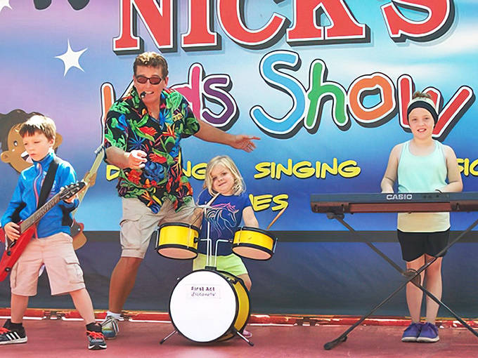 Children's entertainment takes center stage at the Newberry Spring Fling, where young musicians showcase their talents for delighted families.
