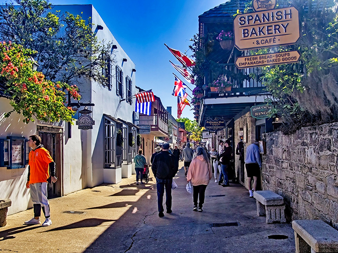 The Spanish Bakery & Caf&eacute; in St. Augustine offers authentic treats along narrow streets that have maintained their European character for centuries.