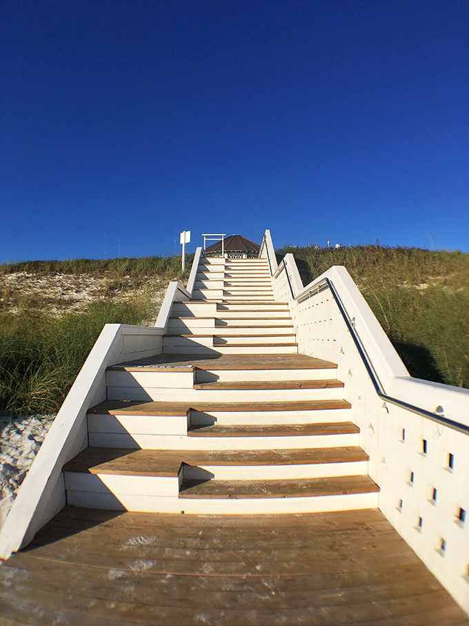 Beach access never looked so inviting &ndash; these pristine steps lead straight to sugar-white sands that squeak beneath your feet.