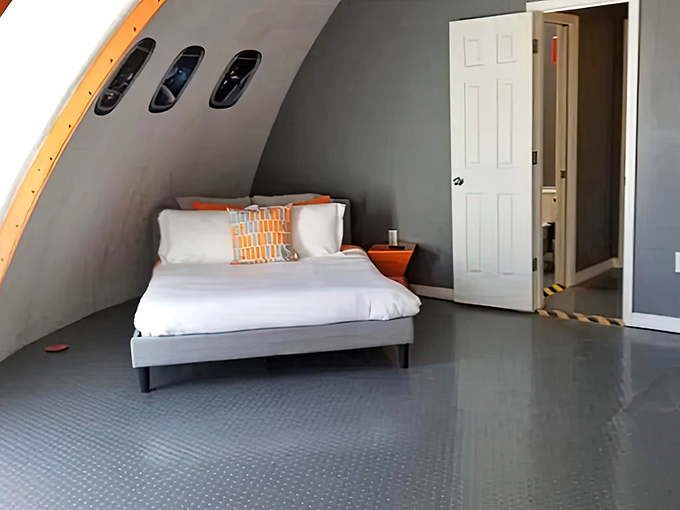 Sleep soundly in your pod-like bedroom, where porthole windows and curved walls create the ultimate cocoon for beach-tired travelers.