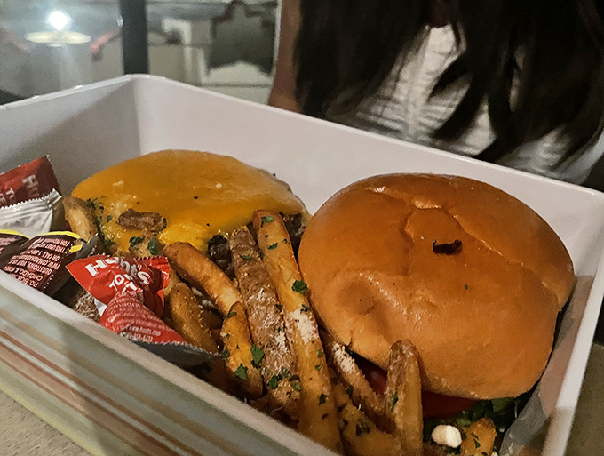 Comfort food with a view: this burger doesn't need fancy tricks when it's got perfect execution and Gulf breezes as accompaniment.