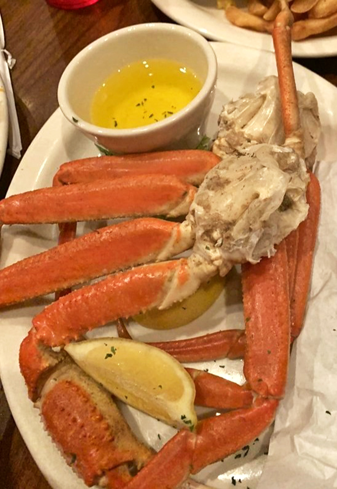 Snow crab legs ready for their close-up &ndash; sweet treasures waiting to be liberated from their shells.