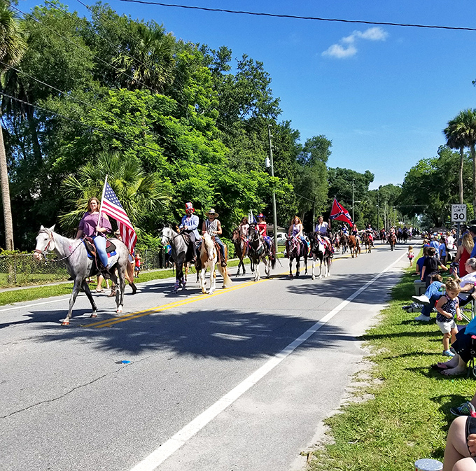 Local parades bring the community together in a celebration of small-town pride, where horses and flags create a Norman Rockwell painting come to life.
