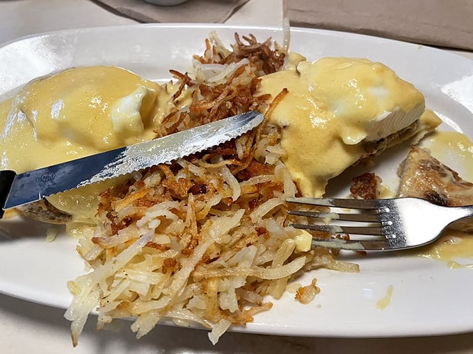 Moonlite's Eggs Benedict isn't just breakfast &ndash; it's a golden-yolked masterpiece where hollandaise meets perfectly poached eggs in harmonious morning matrimony.