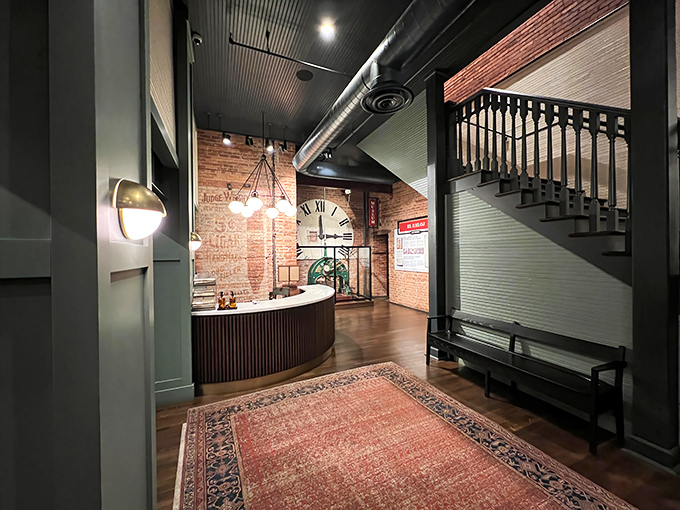 The reception area blends historic charm with modern elegance. That Persian rug has probably witnessed more fascinating conversations than most therapists.