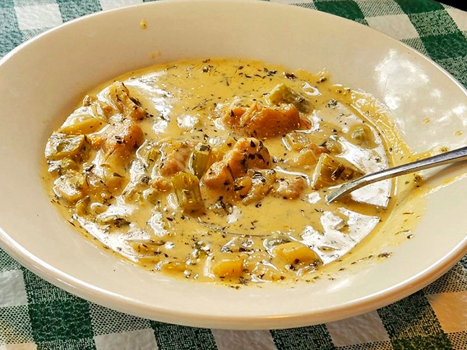 Creamy, rich, and filled with tender chunks of alligator meat &ndash; comfort food with a distinctly Floridian bite.