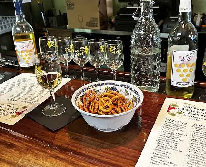 Pretzels meet wine in a pairing that's both sophisticated and comfortingly familiar, proving snacks deserve respect too.