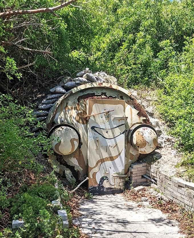 Cold War curiosity! This bunker-like structure once stood ready as President Kennedy's nuclear fallout shelter &ndash; talk about extreme emergency planning!