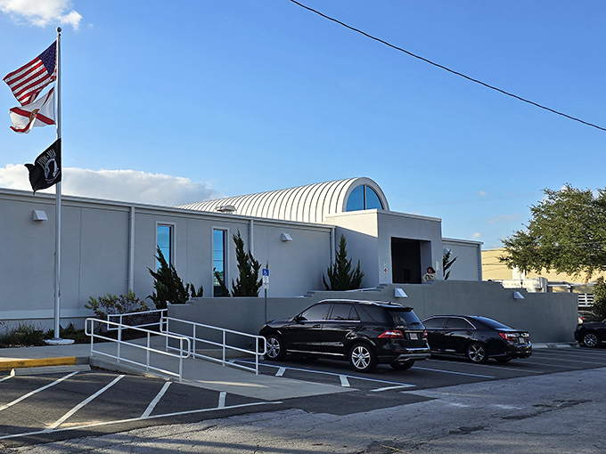 Modern architecture meets community service at this sleek library building, where knowledge and air conditioning provide welcome respite.