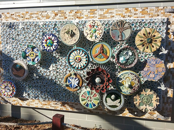 Colorful mosaic art brings spiritual dimension to the springs, reflecting the multicultural harmony of this healing place.